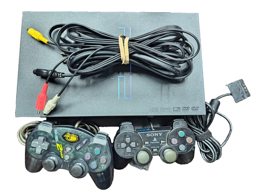 SONY PlayStation 2 Original Black PS2 Gaming System Bundle SCPH-39001 ...