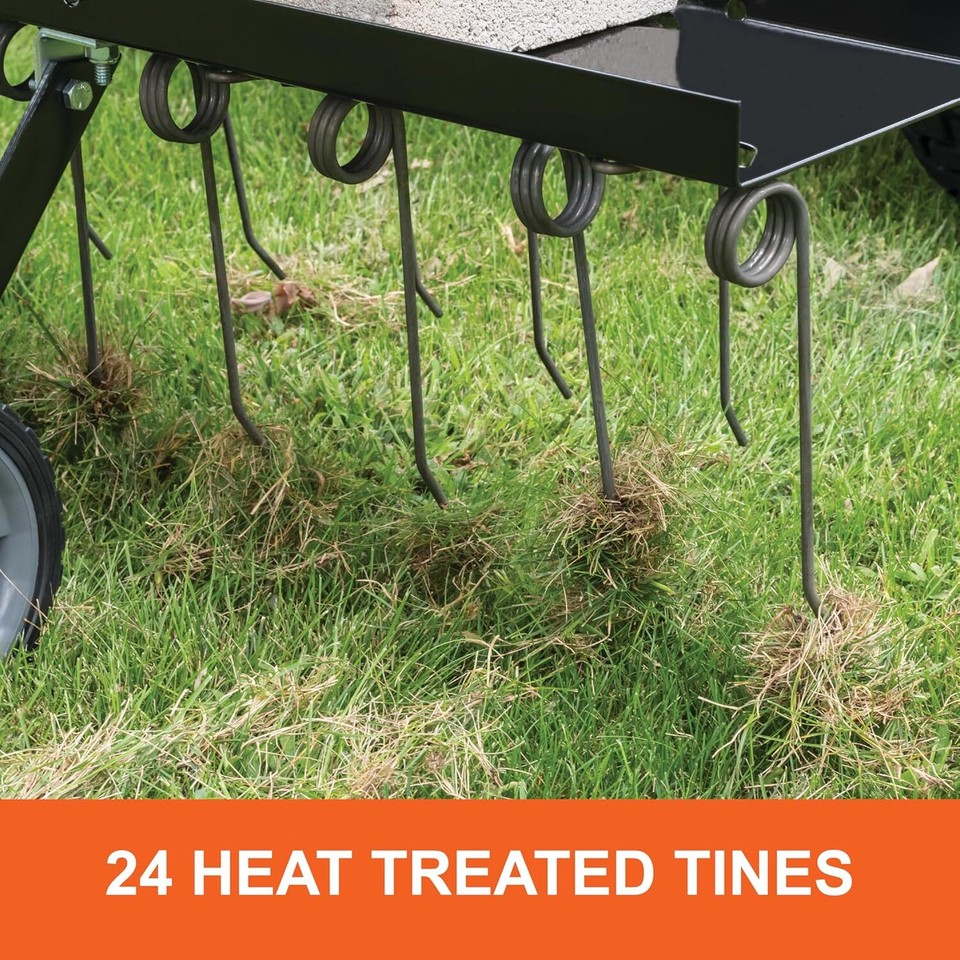 45-0295 48in Tow Behind Lawn Dethatcher,24 Durable Spring Steel Tines ...