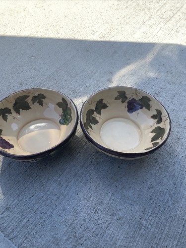 Pacific Rim China Bowl Grapes Design Dip Nuts Hand Painted 5 3/4"X2 1/2 ...