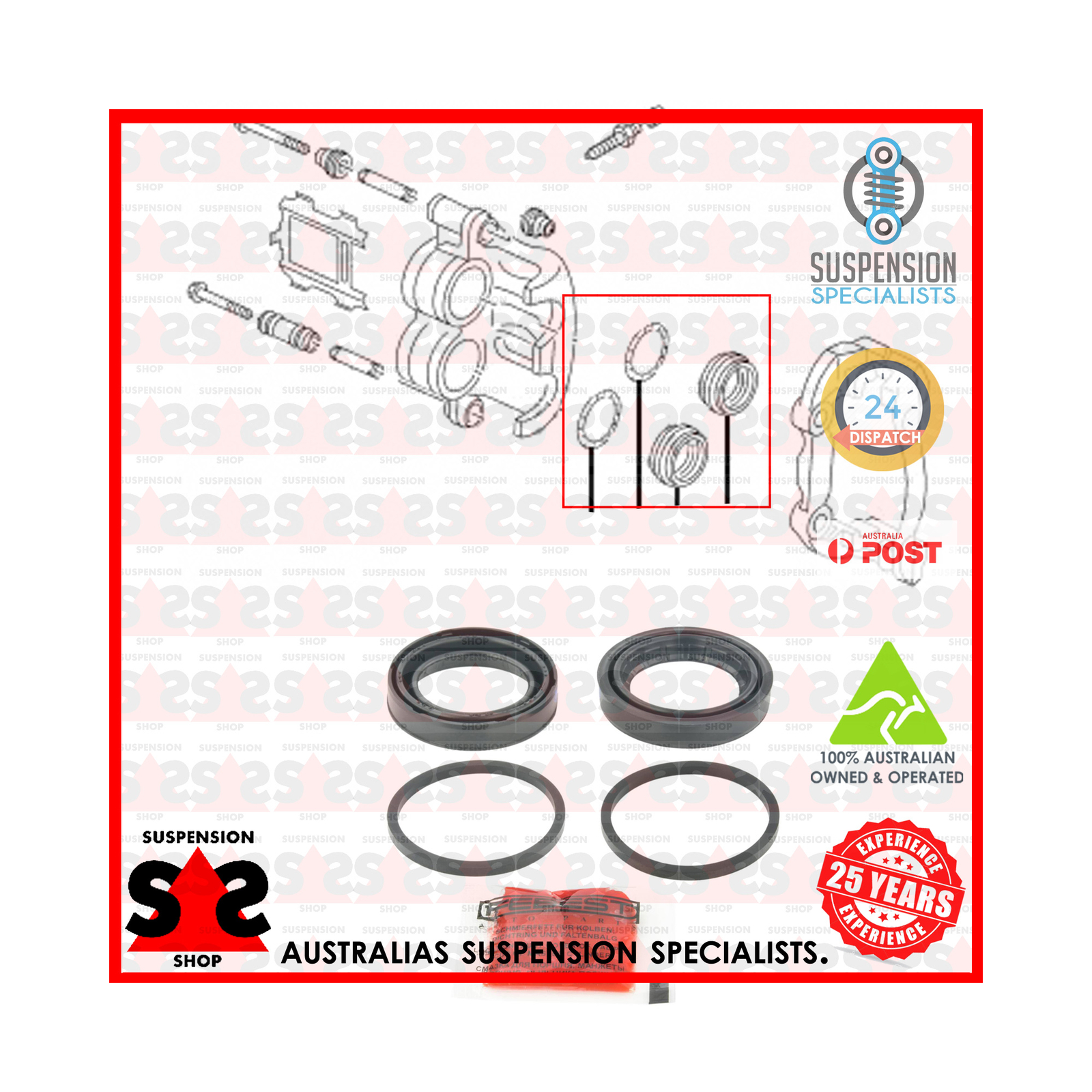 Front Axle Repair Kit, Brake Caliper Suit VW Lt 28-46 Ii Van (2Da, 2Dd ...