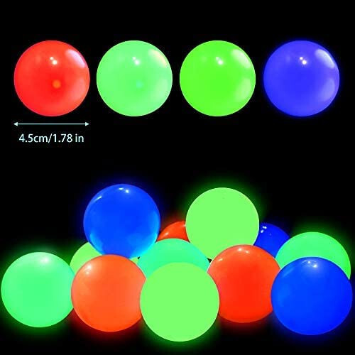 12 Piece Multi Color Glowing Sticky Ceiling Balls New Luminescent ...