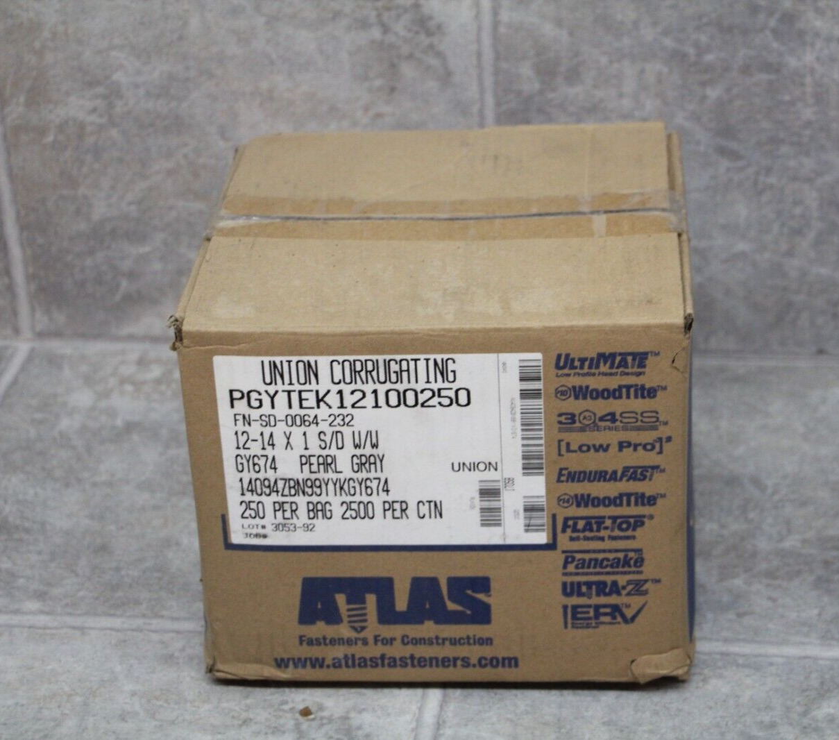 Atlas Fasteners 12-14 X 1 S/D W/W GY+85 Pearl Gray 2500 Count | eBay