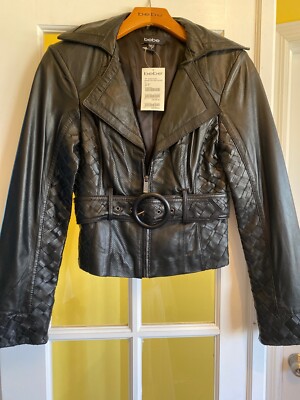 Bebe Leather Womans Jacket Black Size S NWT | eBay