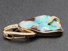 Australian Black Opal 14k Gold & Diamond Pendant IOG Idaho Opal & Gem ...