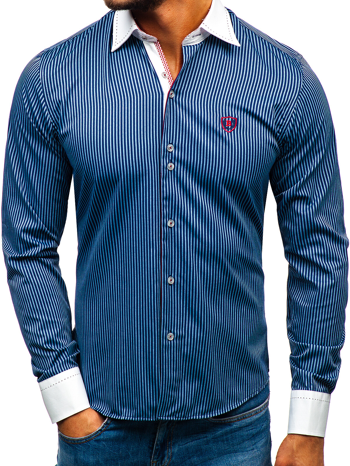 Freizeithemd Langarmhemd Hemd Shirt Gestreift Slim Fit Herren BOLF 2B2 ...