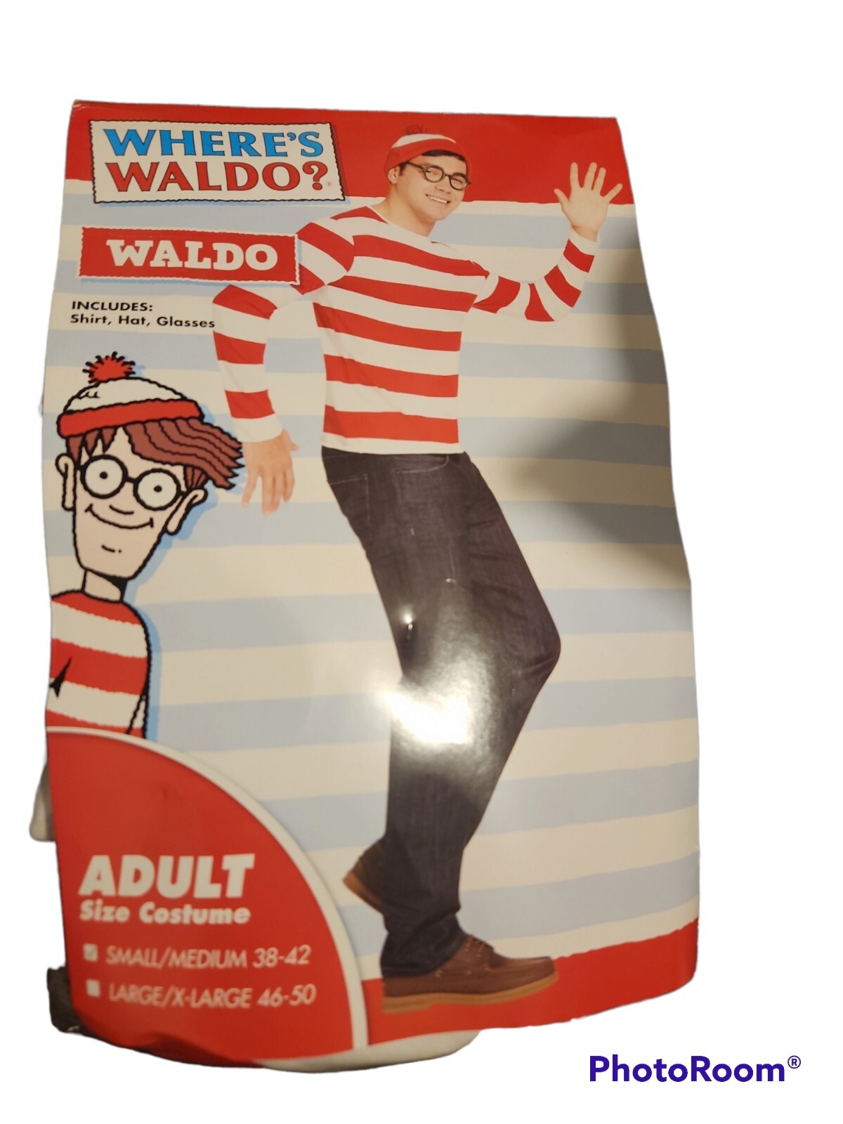 Spirit Halloween Where's Waldo Adult Halloween Costume Small /Med Fits ...