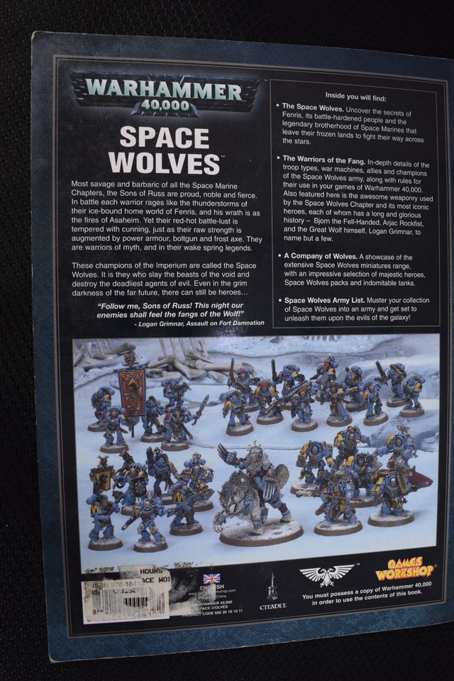 Games Workshop Warhammer 40k Codex Chaos Space Wolves 5th Edition 2010 ...