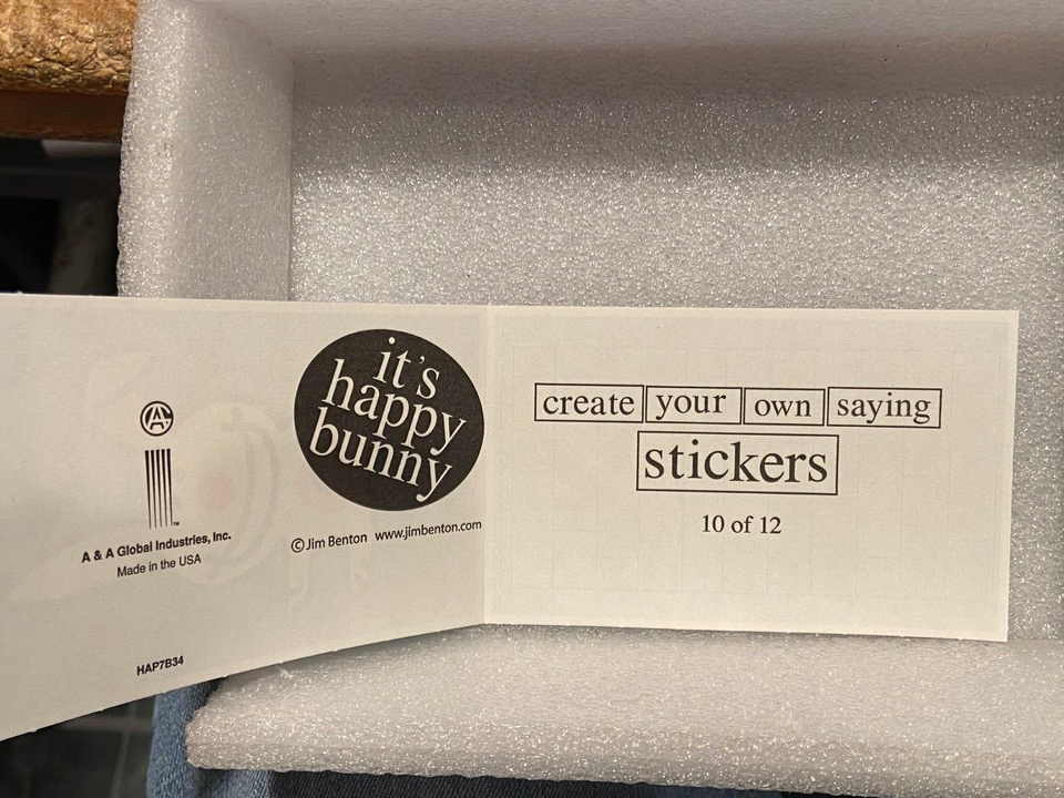 It's Happy Bunny Create Your Own Saying Stickers #10 0f 12 *NEW/Unused ...