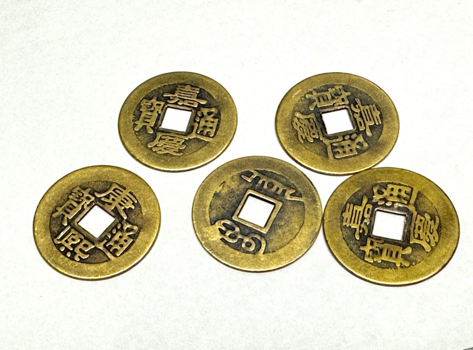 Lot of 5 PCS Antique Qing Dynasty Vintage Square Hole Bronze Coins | eBay