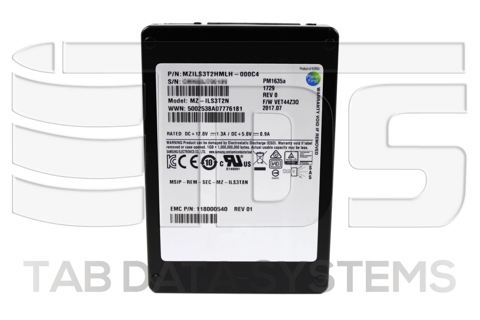 EMC Isilon 005052279 3.2TB 2.5" 6Gbps SAS SSD 118000540-01 for F800 ...