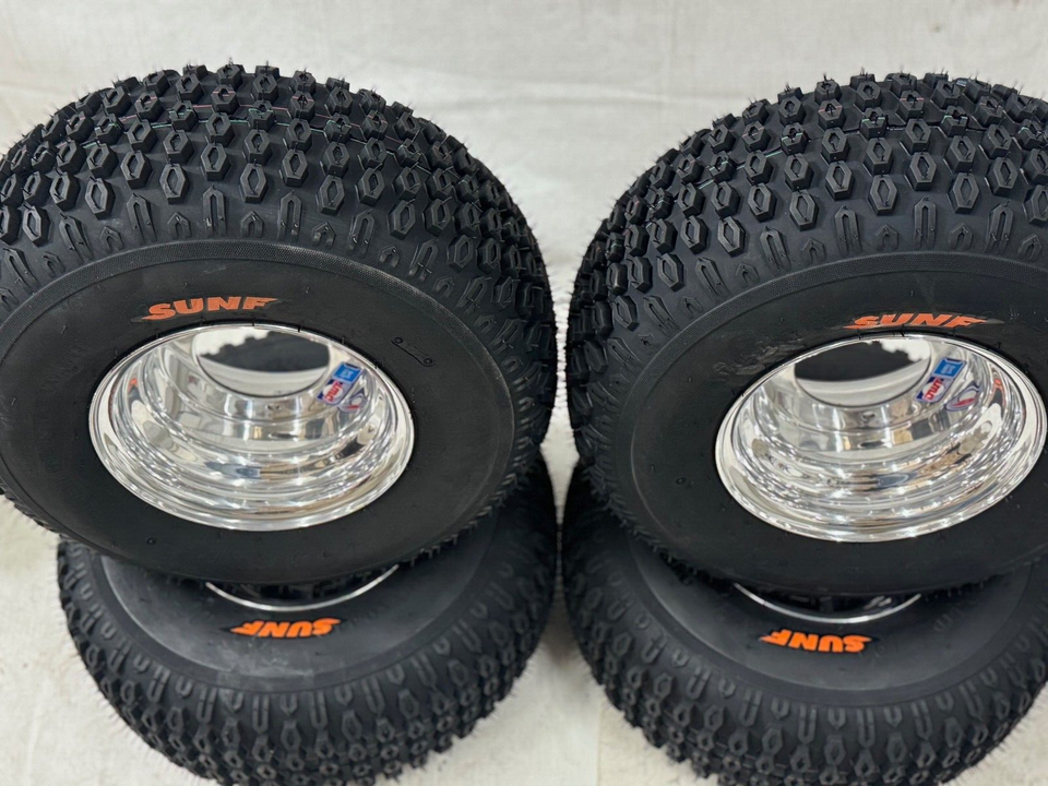 DWT Polished 8" Front Rear Wheels Rims 19" Sunf A012 19x7-8 Tires ...