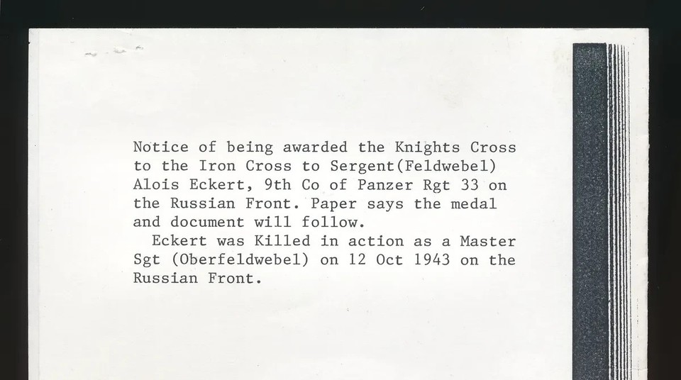 WW2 German award document Preliminary KNIGHTS CROSS Iron Cross medal ...