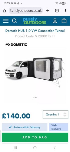 Domectic HUB Awning VW Link Tunnel Connection for VW | eBay UK