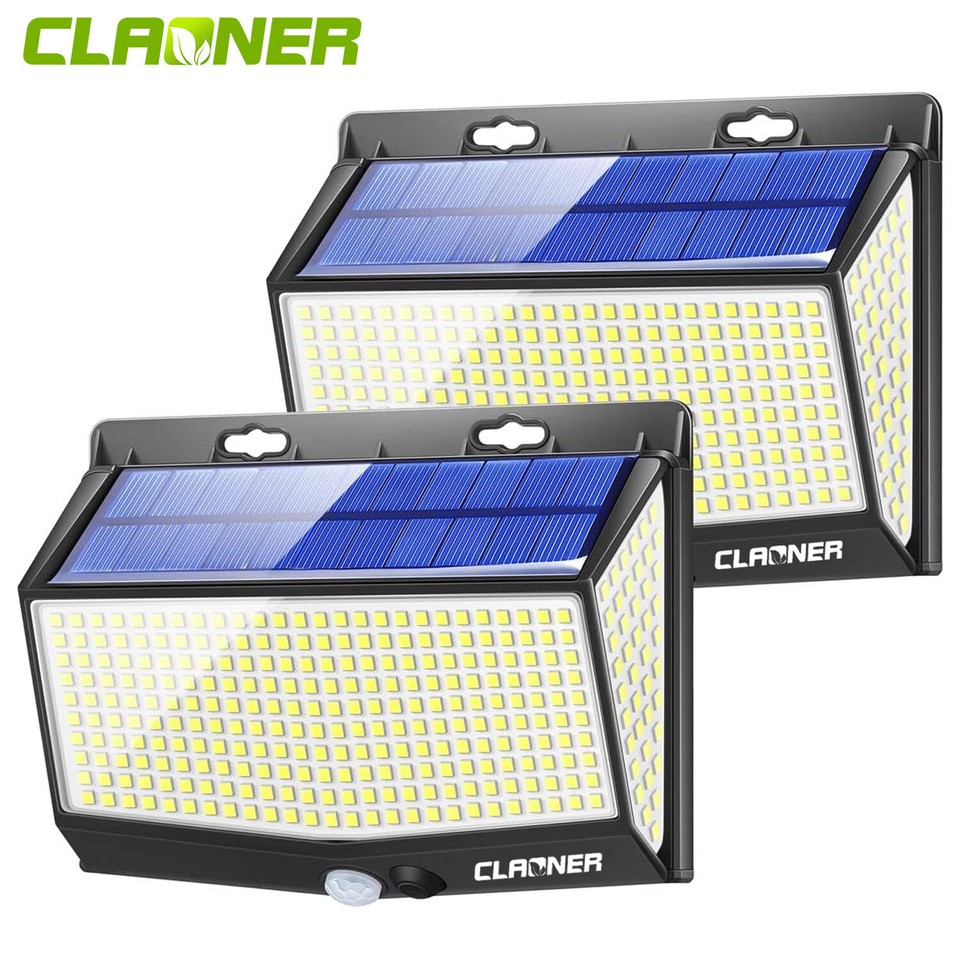 Large 468 LED Solar Wall Lights Outdoor Garden Motion Sensor Security ...