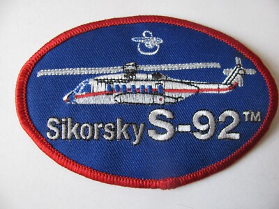 SIKORSKY AIRCRAFT S-92 HELICOPTER AIRCRAFT EMBROIDERED 4" PATCH IRON ON ...