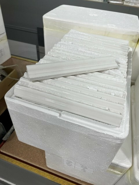 Ceramic Capping tiles 40mm x 197mm - White Gloss | eBay
