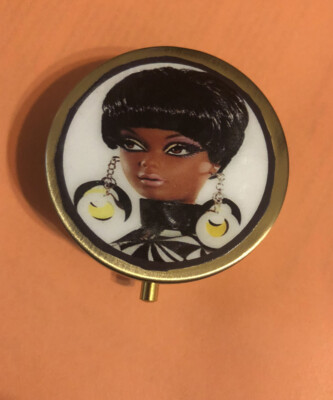 Retro Mod 1960s Black Barbie Vintage Bronze Old Fashioned Push Button ...