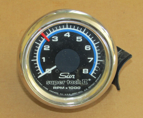 vintage SUN Super Tach II blue line w/mount 8000 RPM | eBay