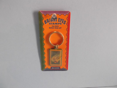 Old & Unique Collectible Key Chain 1.5"in Metal Bright Eyes Bird Stamp ...