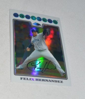 2008 TOPPS CHROME - FELIX HERNANDEZ PITCHER SEATTLE MARINERS CARD # 23 ...