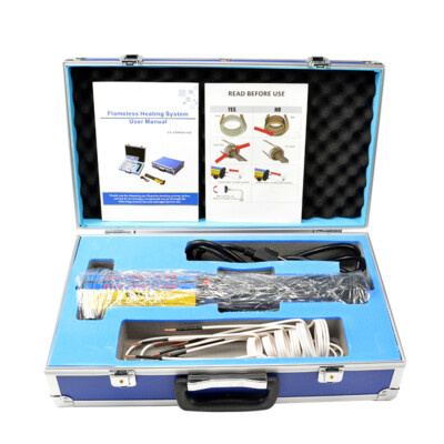 1100W Ductor Hand Held Magnetic Induction Heater Kit Flameless Heat 8 ...