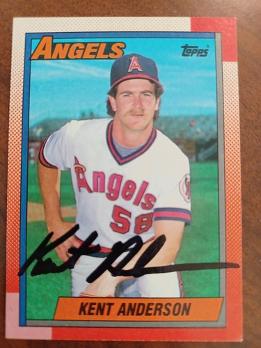 KENT ANDERSON 1990 Topps #16 autographed signed Baseball card ANGELS 90 ...