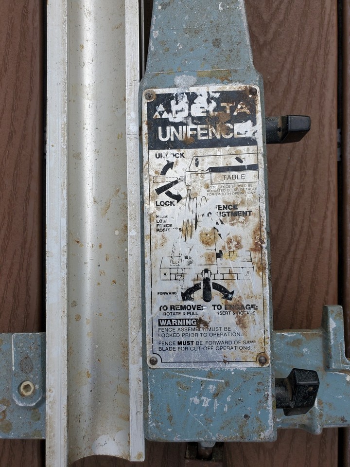 Delta Unifence Saw Guide Table Saw Rip Fence Assembly - Unisaw 422-27 ...