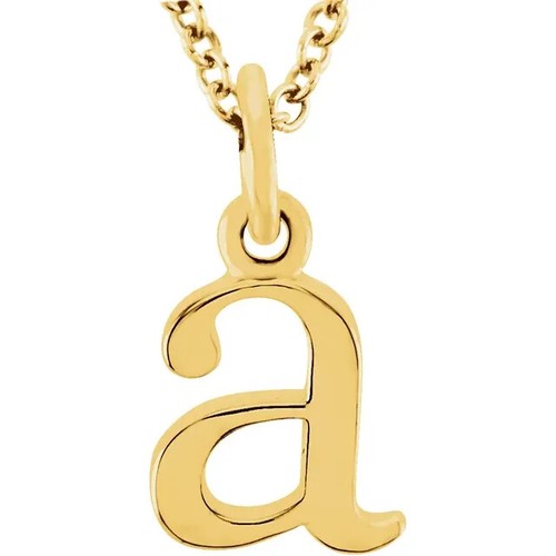14K Solid Yellow Gold Lowercase Initial | eBay