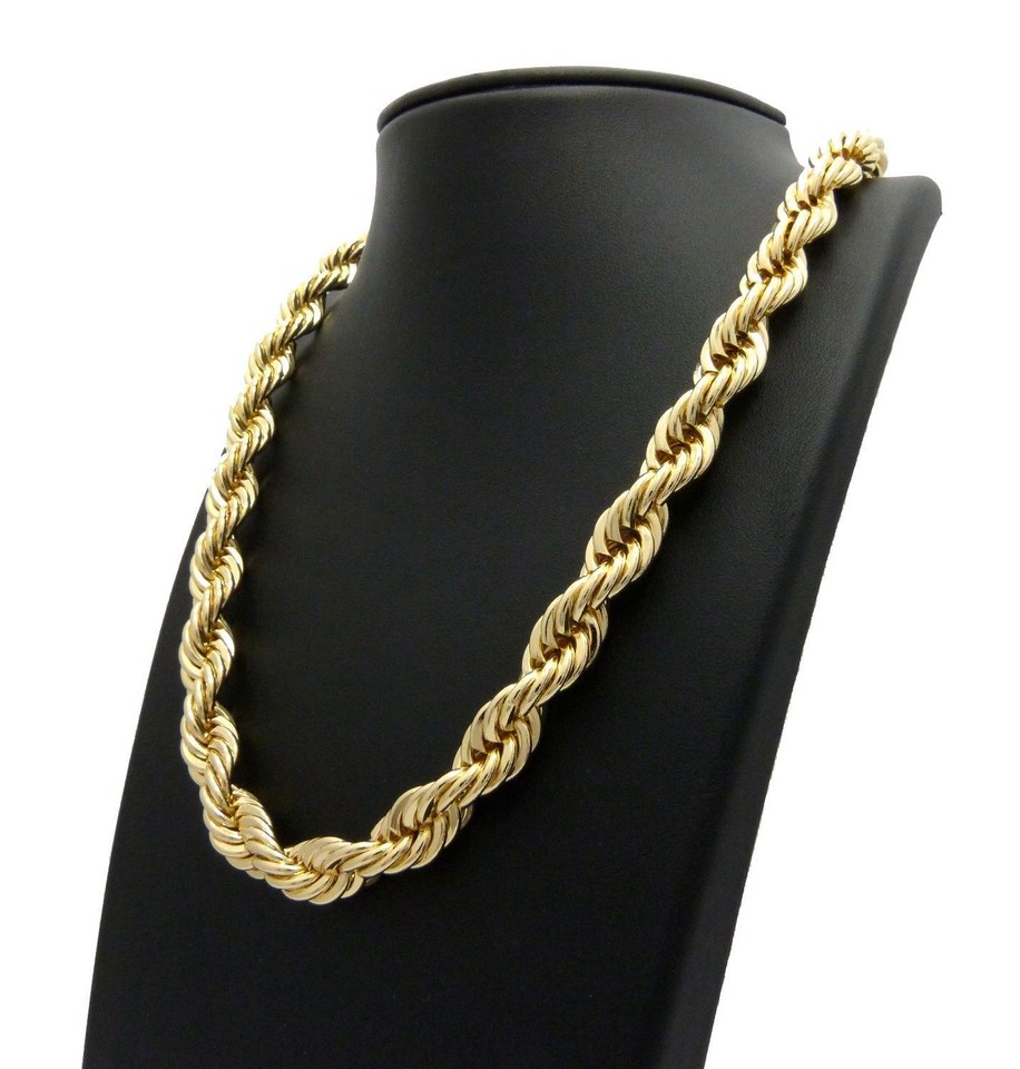 Men's 90's Hip Hop Rapper Style Hollow 10mm 22", 26" Rope Chain 2 ...