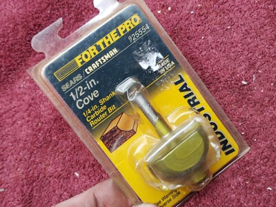 Craftsman Router Bit 25554 Carbide Tip 1/2" Cove, 1/4" Shank - New ...
