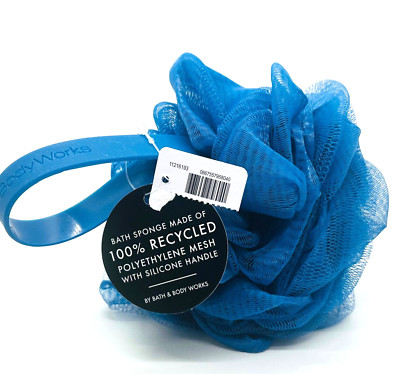 Bath & Body Works Loofah Bath Mesh Sponge Dark Blue With Silicon Handle ...