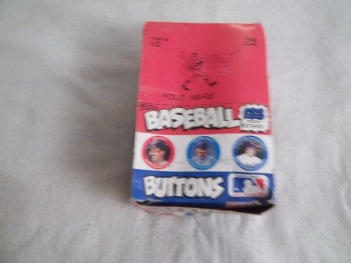 COMPLETE BOX of 36 Baseball Buttons Packs Fun Foods #112 FROM 1984 #2 ...