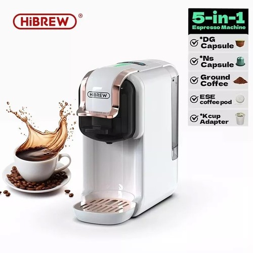 HiBREW 5in1 Capsule Coffee Machine for Capsules, ESE Pods&Ground Beans ...