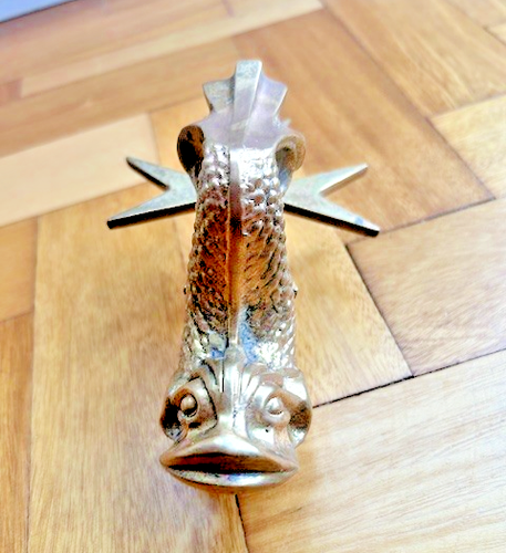 MALTA LARGE BRASS DOLPHIN & MALTESE CROSS DOOR KNOCKER | eBay UK