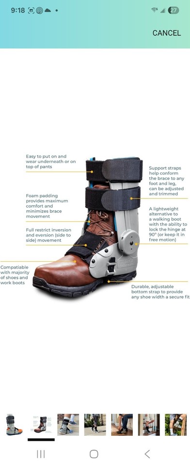 Tayco Over the Shoe RecoverX Ankle Brace Alternative Walking Boot Small ...
