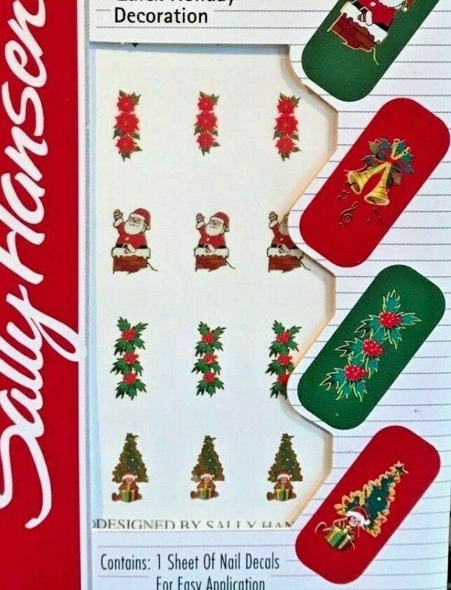 10 SALLY HANSEN Ornametals Nail Art Decals Stickers CHRISTMAS HOLIDAY ...