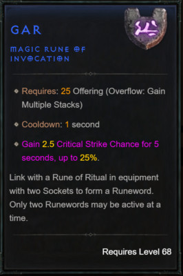 🔥DIABLO 4 - GAR Rune - Softcore - Seasonal Or Eternal - Vessel of ...