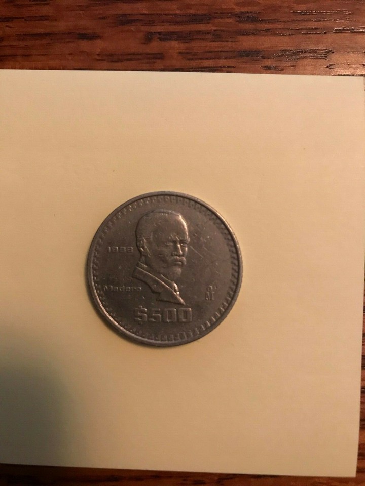 1988 MEXICO Mexican HERO President Francisco Madero 500 Pesos Coin ...