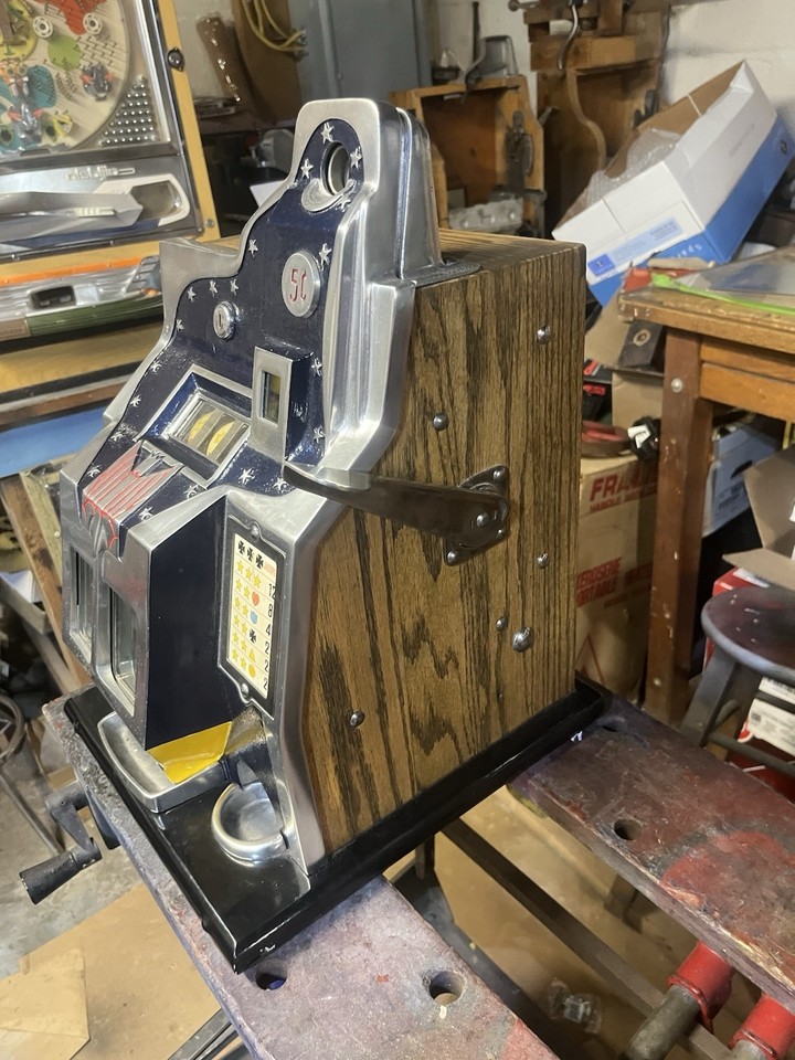 VINTAGE MILLS 5-C FIRE BIRD/21 STAR QT SLOT MACHINE RESTORED ORIGINAL ...