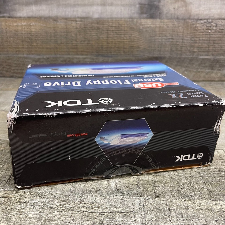 TDK External Floppy Disk Drive USB FDD-100B Mac Windows Plug Play Open ...