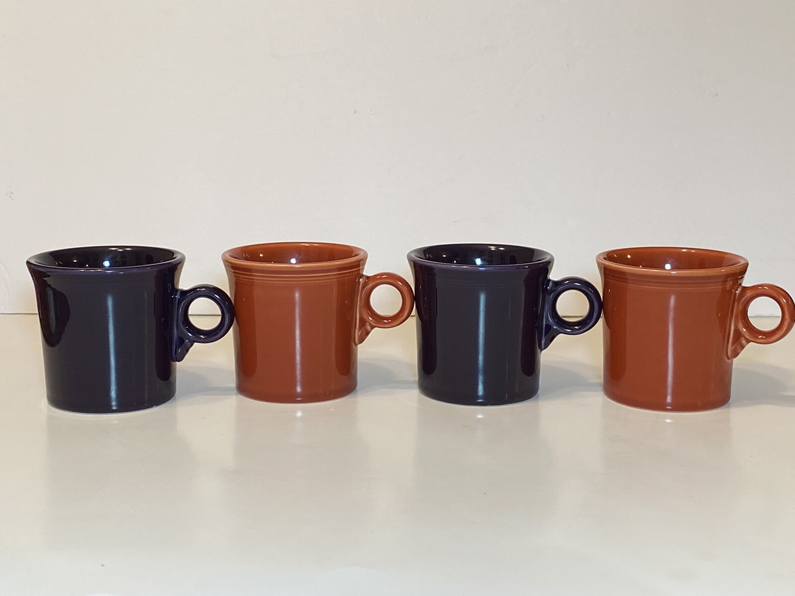 Set of 4 Fiestaware Fiesta Coffee Mugs Cups O Ring Handles Plum ...