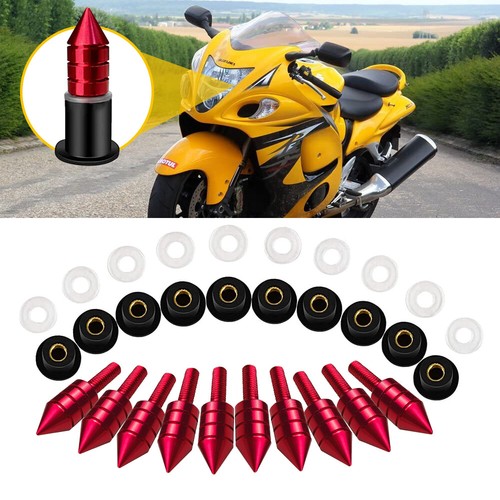 Red Windscreen Windshield Spike Motorcycle Wind Bolt Kit screen Bolts ...