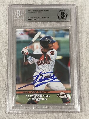 2021 Luis Matos (giants) autograph auto IP San Jose Giants BAS signed ...