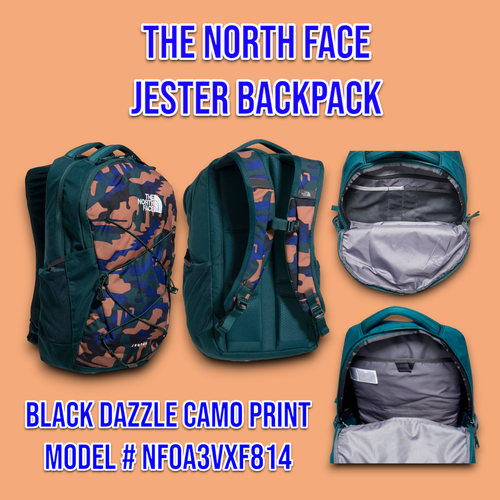 The North Face TNF JESTER Camo Backpack Dazzle Camo Print New ...
