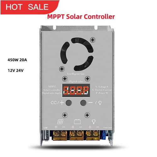 450W 20A 12V 24V Step-down MPPT Solar Controller LED + Intelligent ...