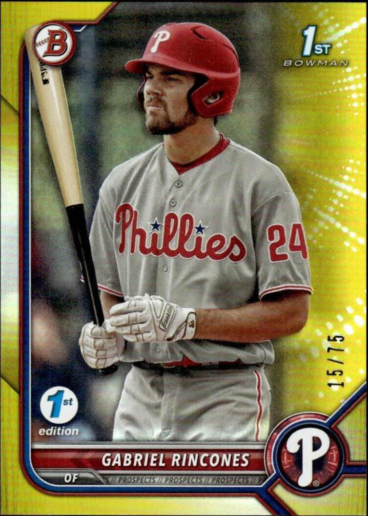 2022 Bowman Draft 1st Edition - Gabriel Rincones #BD-142 Yellow Foil ...