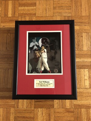 Ted Williams Figurine & Photo Collage Custom Framed Shadowbox - 17 x 13 ...