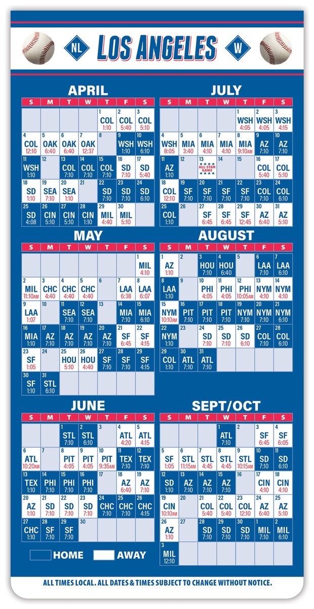 Los Angeles Dodgers Schedule 2018