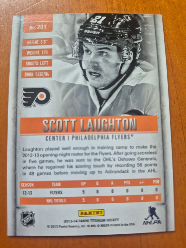 SCOTT LAUGHTON 2013-14 PANINI TITANIUM RETAIL ROOKIE # 201 #D 268/299 ...