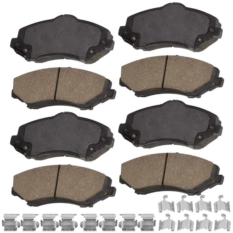Front Rear Ceramic Brake Pads with Hardware for CR-V Accord Crosstour ...